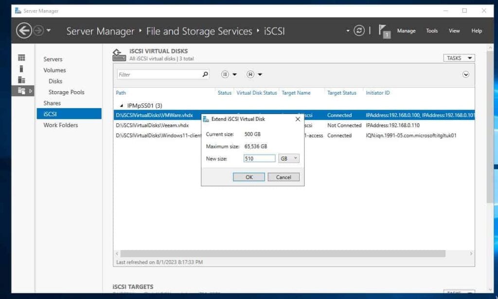 How to Extend an iSCSI Disk in VMware ESXi Host - Cloudspress