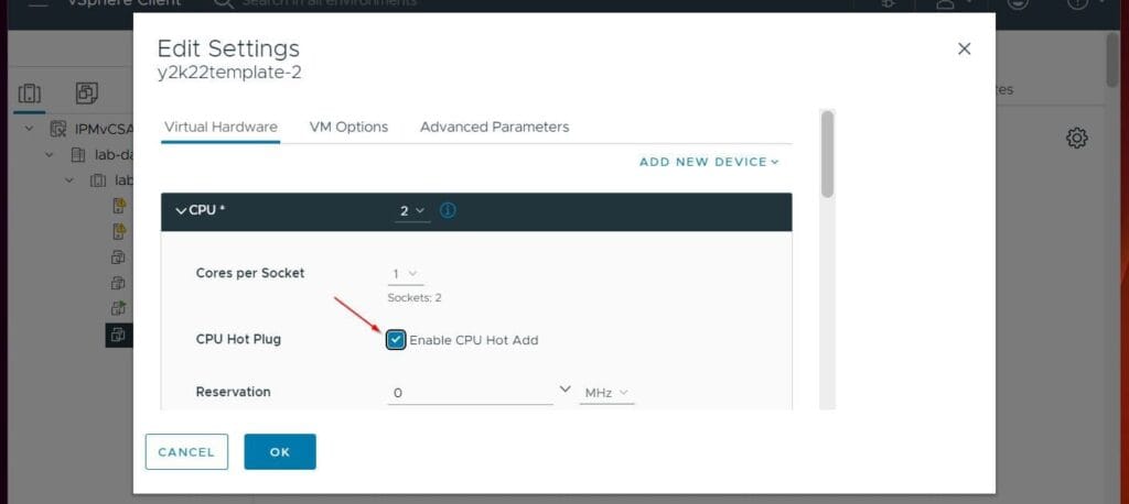 How to Enable CPU and Memory Hot Plug in a VMware VM - Cloudspress