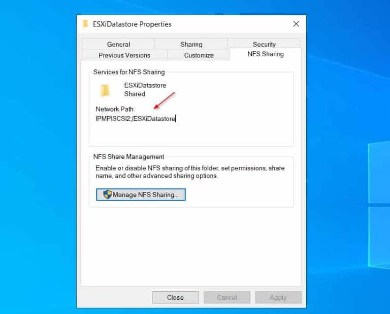 How to Use a Windows Server NFS Share as a VMware ESXi Datastore - Cloudspress
