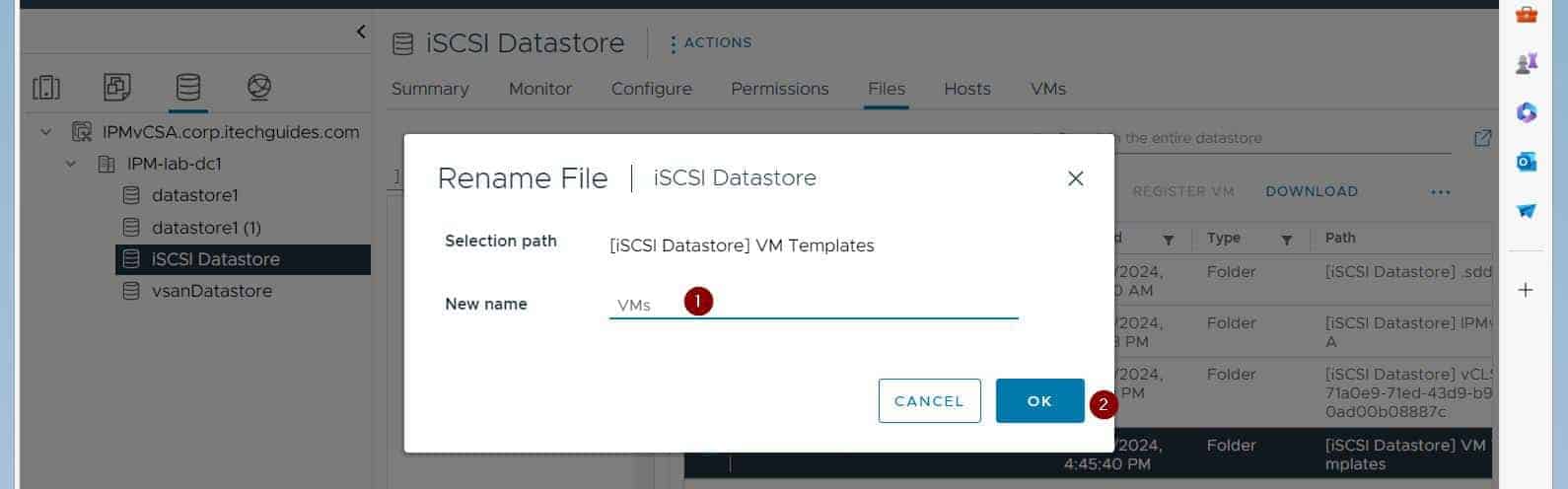 How To Delete Create Or Rename A Folder In A Vcenter Datastore Cloudspress