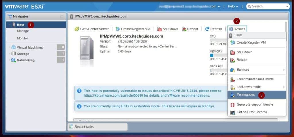 How to Create Users and Roles in a VMWare ESXi Host Client - Cloudspress