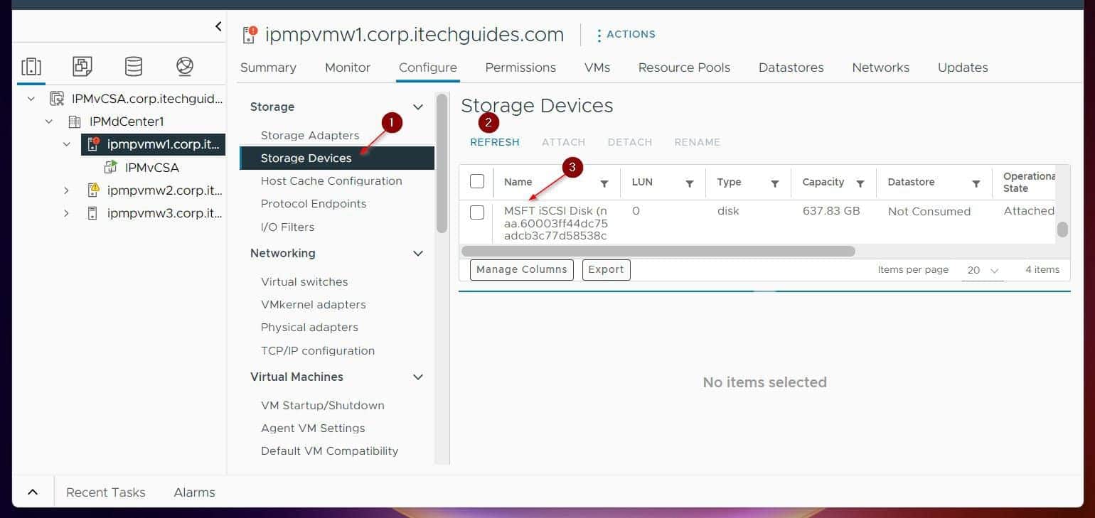 How to Assign an iSCSI Datastore to ESXi Hosts in vCenter - Cloudspress