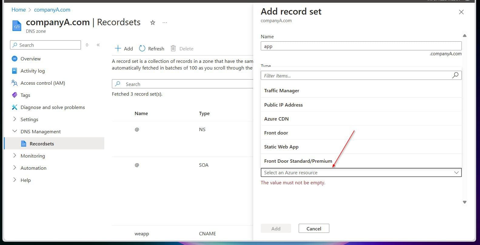 Azure DNS A Alias Record Set: A Quick Guide - Cloudspress