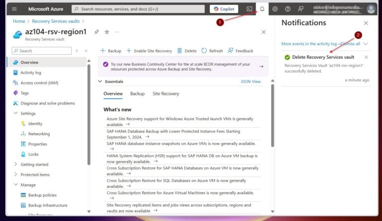 How to Delete an Azure Recovery Services Vault - Cloudspress