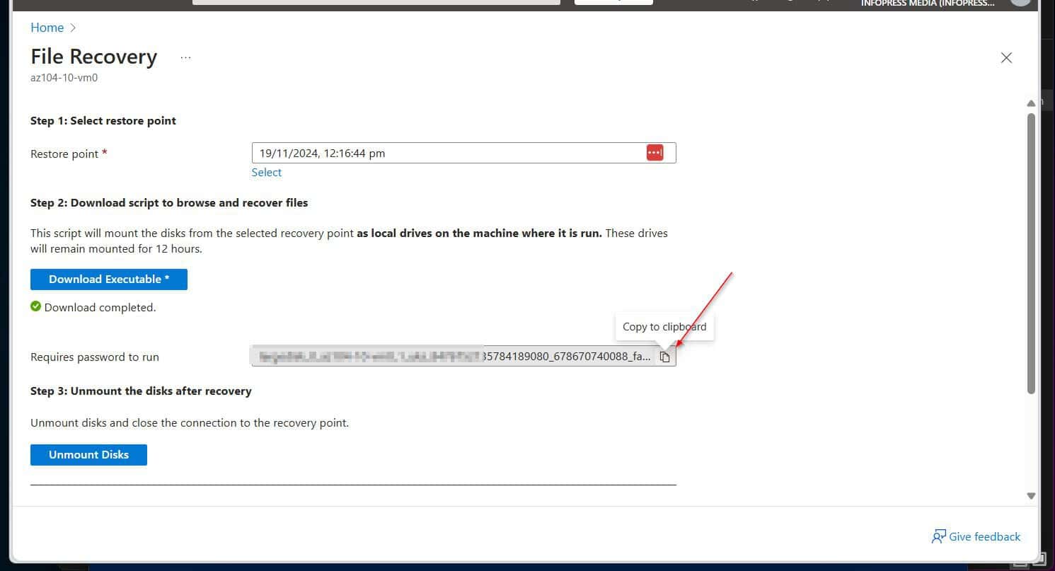 How To Restore A File To A Vm With Azure Recovery Services Vault Cloudspress