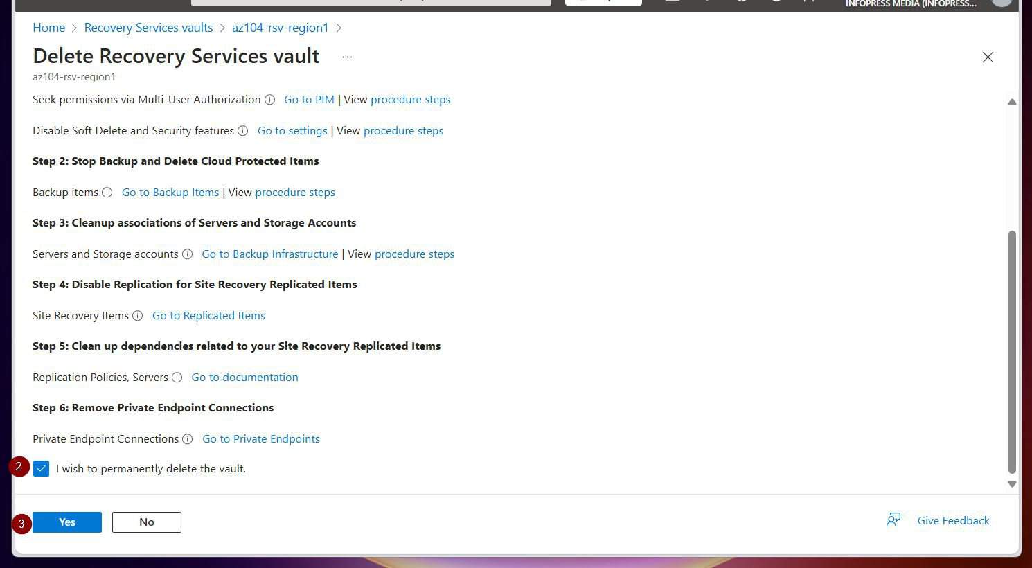 How to Delete an Azure Recovery Services Vault - Cloudspress