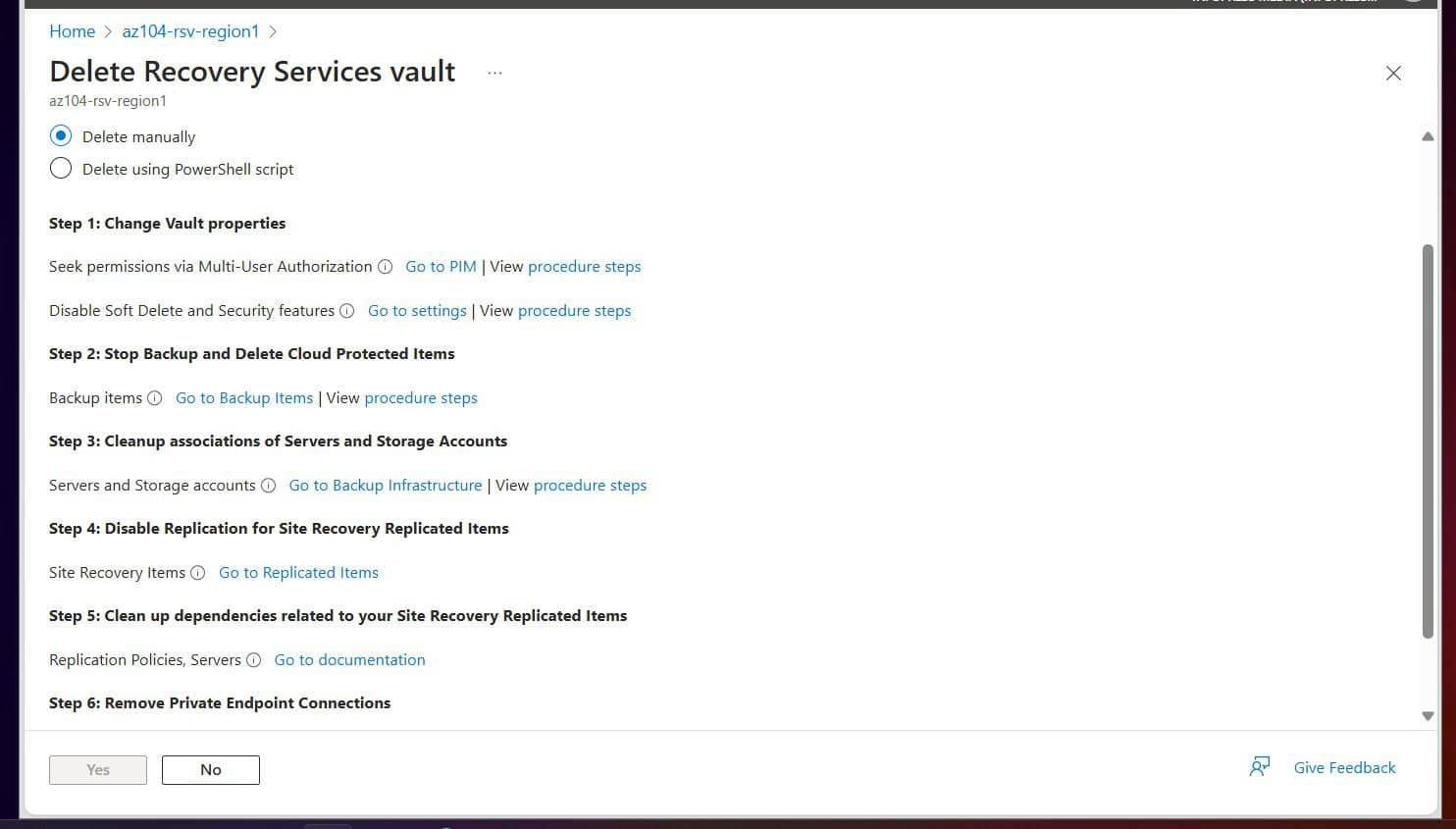 How to Delete an Azure Recovery Services Vault - Cloudspress