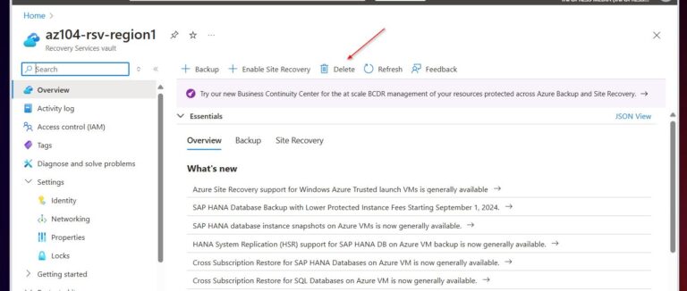 How to Delete an Azure Recovery Services Vault - Cloudspress