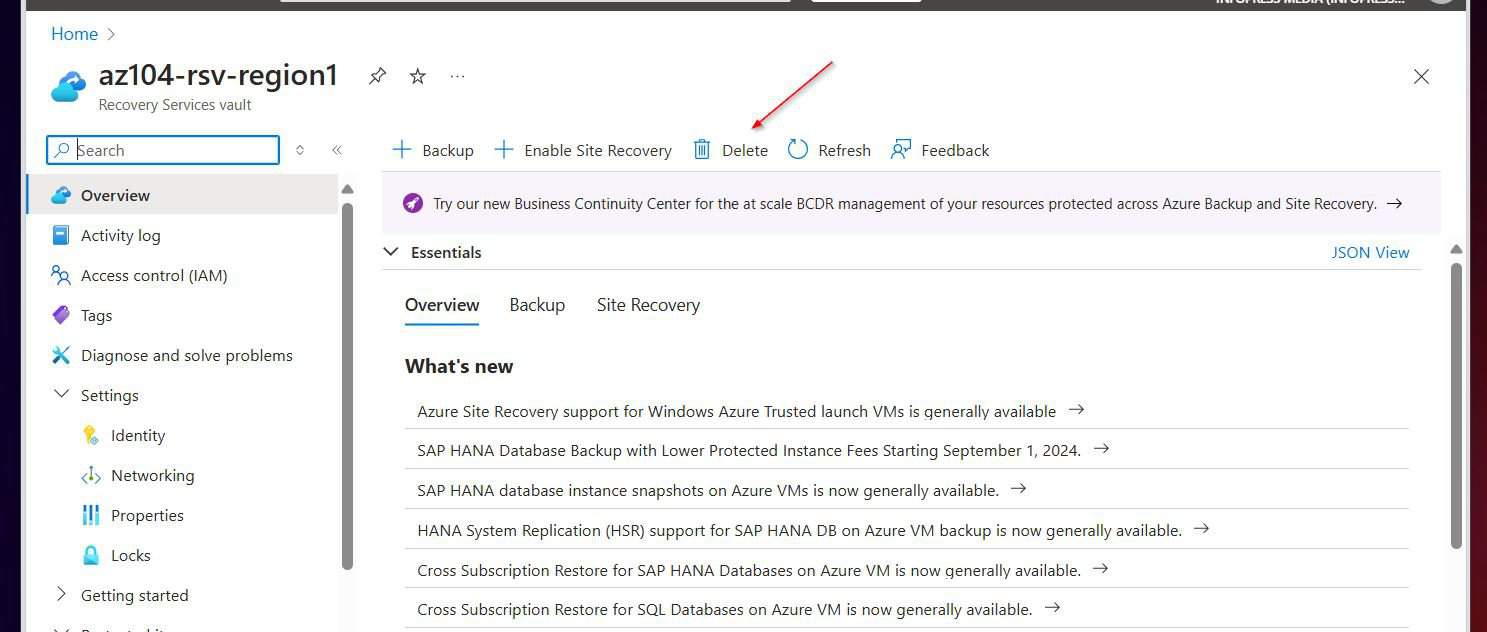 How to Delete an Azure Recovery Services Vault - Cloudspress