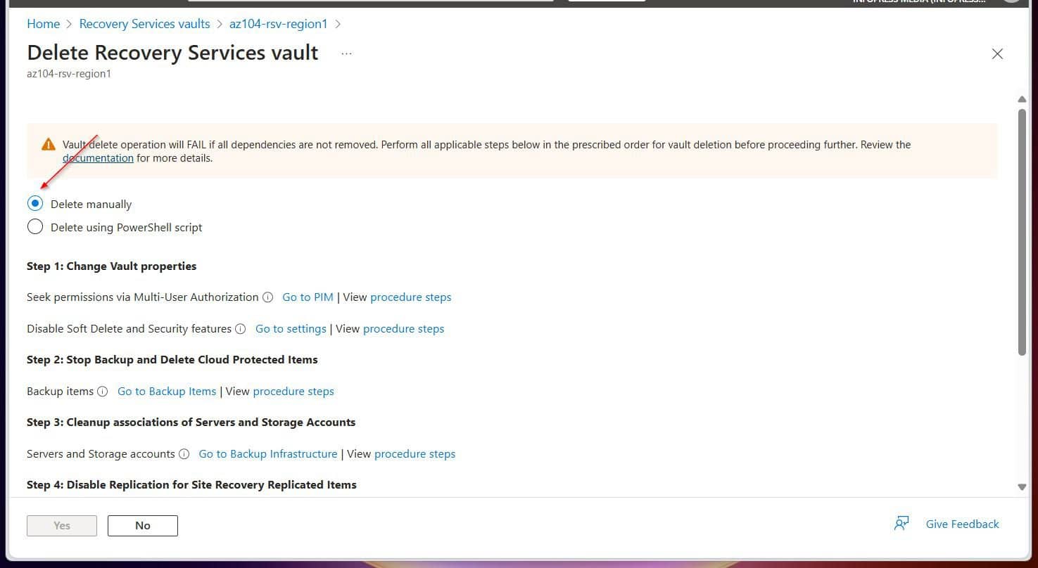 How to Delete an Azure Recovery Services Vault - Cloudspress