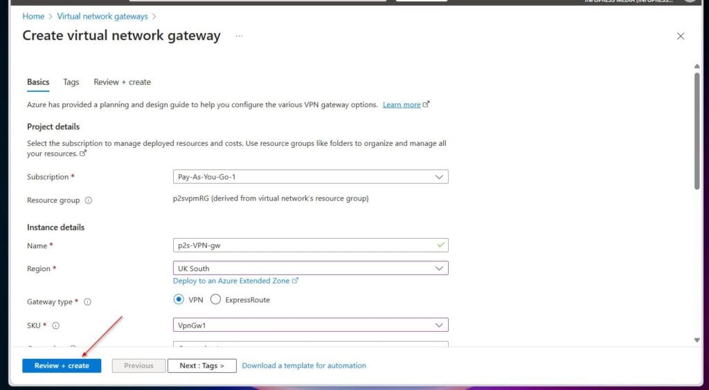 How to Configure Point-to-site VPN to an Azure VNet - Cloudspress