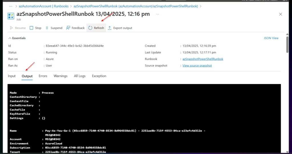How to Automate Azure VM Snapshots with a PowerShell Runbook - Cloudspress